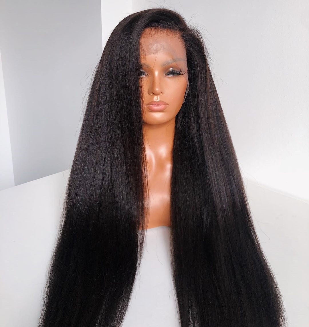 250 Density Brazilian Kinky Straight Lace Front Human Hair Wigs With
